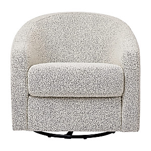 babyletto Madison Swivel Glider in Black White Boucle, Greenguard Gold and CertiPUR-US Certified