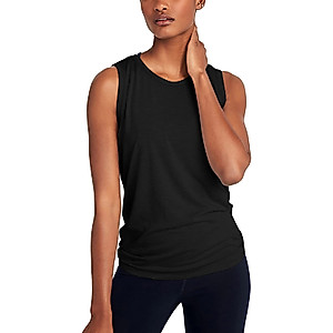 Mippo Women's Open Back Workout Tank Top - Yoga, Athletic, Tennis, Muscle, Black M