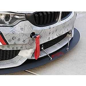 iJDMTOY Track Racing Style Red Tow Strap Compatible With BMW 1 3 5 Series X5 X6 & MINI Cooper (E36 E39 E46 E82 E90 E91 E92 E93 E70 E71 R50 R51 R52 R53 R55 R56 R57 R58 R59), Tow Hole Mount Nylon Loop