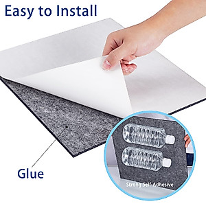 GoTiling Acoustic Panels Self-Adhesive Felt Decorative Soundproofing Panel Tiles, High Density Sound Absorbing Panels 9 Grids Pin Board, Acoustic Treatment for Home & Offices, 6 Pack, Light Grey
