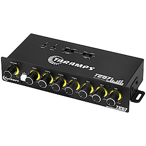 Taramp's TEQ 7 Stereo 7-Band Graphic Equalizer RCA Input 2 Channels HPF and LPF Filters Mute Function Car Audio Mixer Equalizer EQ, Best Control for Car, Boat, Motorcycle - TEQ7 Yellow