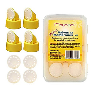 Maymom Replacement Valve and Membrane Compatible with Medela Breastpumps (Swing, Lactina, Pump in Style) Part #87089; Replaces Medela Valve and Medela Membrane;