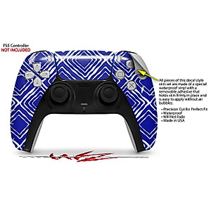 WraptorSkinz Skin Wrap compatible with Sony PS5 DualSense Controller Wavey Royal Blue (CONTROLLER NOT INCLUDED)