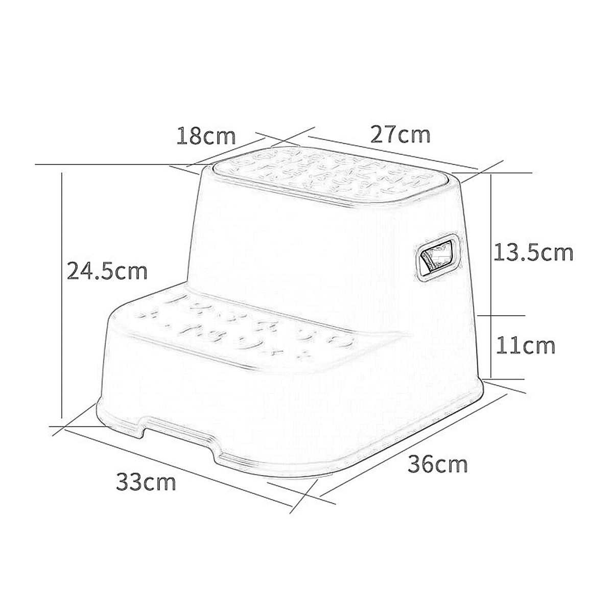 AMLESO Step Stool, 2 Step Stool, Sturdy Portable Toilet Stool, Bedside Step Stool, for Bedroom Kitchen Kitchen and Toilet Training Entryway, Green
