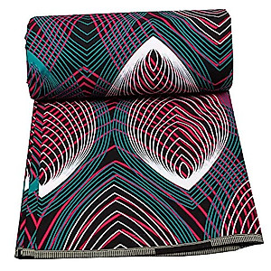African Fabric 100% Cotton Kente Cloth by The Yard 6 Yards African American Ankara Print Wax Fabric 1451