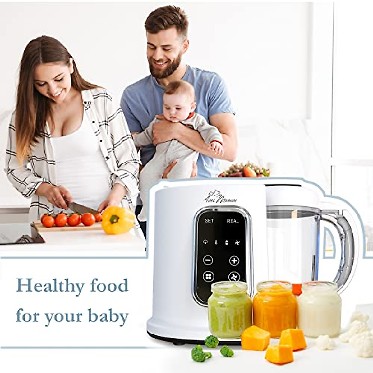 TinyGeeks Kids Table and Chairs Set Safe for Children Activity Table for Kids and Avec Maman Baby Cuisine 4-in-1 Baby Food Processor Baby Food Bundle