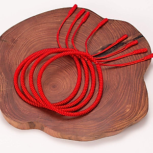 ASEWIHA Tibetan Lucky Red String Woven Bracelet for Protection Men Women Good Luck Red Thread Bracelet Handmade Knots Red Black Cord Rope Bracelet Adjustable,E