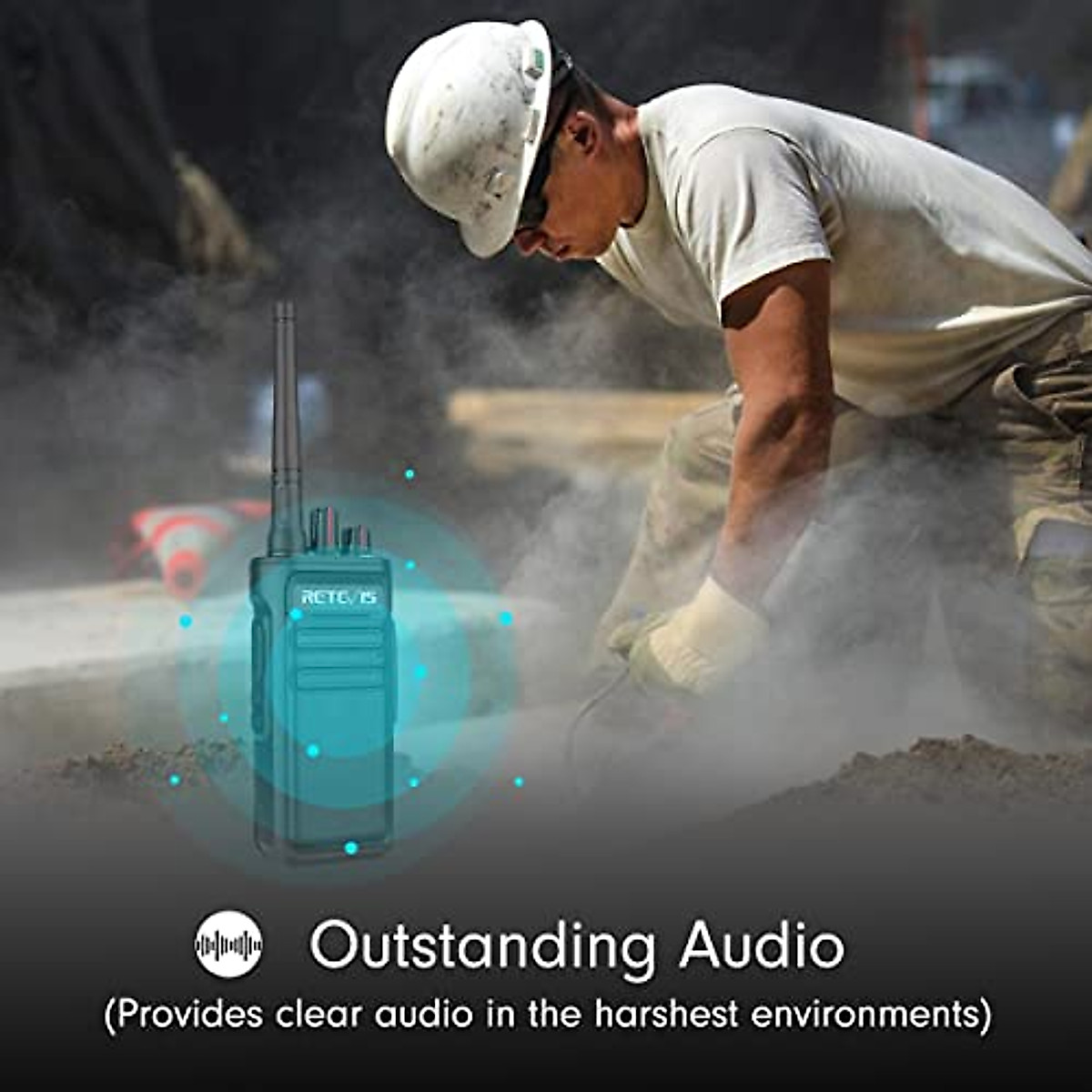 Retevis RB23 Waterproof Walkie Talkies Adults (IP67) with Earpiece and Mic Set(IP66), High Power 2 Way Radios Long Range, Durability, with 6 Way Multi Gang Charger (6 Pack)