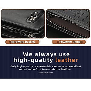 Men's Bifold Leather Zip Coin Handbag Multi Card Holder Purse Long Wallet Clutch