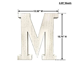 Large Wood Letter |Distressed White Wash | Alphabet Wall Décor | Monogram Letter | Alphabet Letters | Free Standing Letters | Wall Letters | Letter M