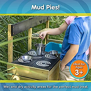 TP Toys Muddy Maker Mud Kitchen - Outdoor Kitchen Playset for Kids Brown