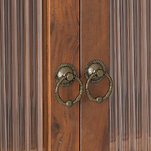 Mid Century Modern Wall Cabinet With Glass Doors, Mounted Glass Cabinet, Medicine Cabinet, Spice Cabinet, Farmhouse Wall Storage Cabinet With Adjustable Shelves and Towel Rack for Bathroom, Kitchen