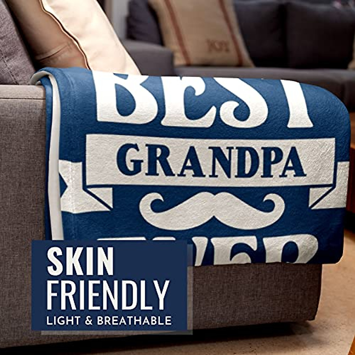 InnoBeta Gifts for Grandpa, Throw Blanket for Grandfather, Presents from Granddaughters Grandsons for Christmas, Birthday, Father's Day - 50" x 65" Best Grandpa Ever