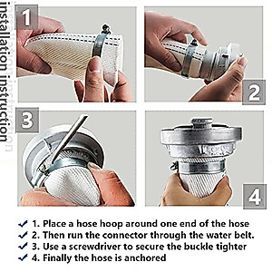 QuQuyi 1.25" x 30 FT Heavy Duty Reinforced PVC Swimming Pool Backwash Hose, General Purpose Lay-Flat Water Discharge pipe for Water Transfer Applications, White