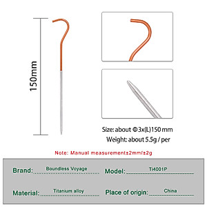 iBasingo 12pcs/lot Titanium Alloy Pegs Outdoor Camping Tent Stakes Portable Elbow Grass Tent Nail A-Ti4001P