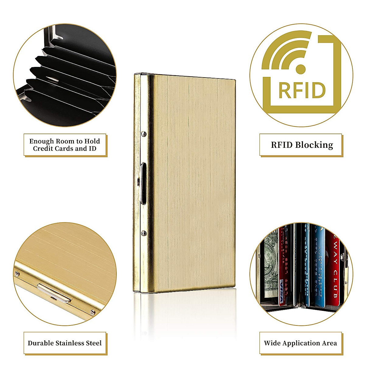 RFID Blocking Credit Card Holder/Protector Card Holder Case，Best Metal/Stainless Steel Travel Slim Wallet/Case for Men & Women