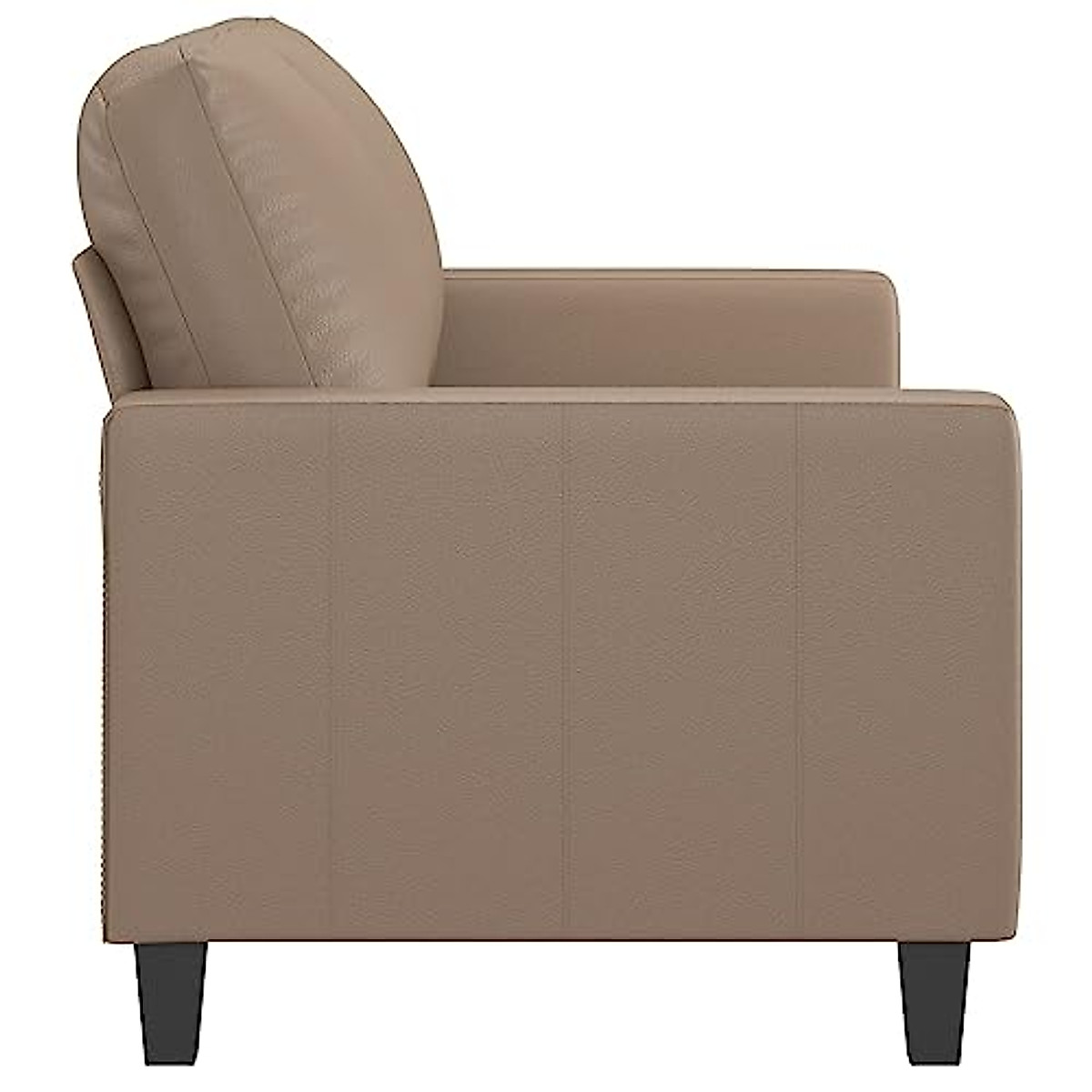 GOLINPEILO Modern Loveseat Sofa Couch 2-Seater Sofa, Small Upholstered Sofa for Bedroom, Apartment, Office,Small Spaces, Cappuccino 54.3"x30.3"x31.5" Faux Leather -AA