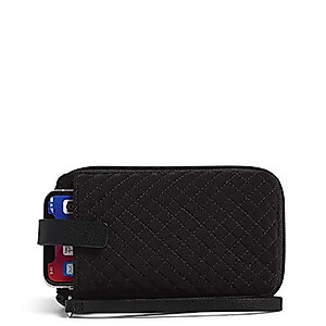 Vera Bradley Women's Microfiber Smartphone Wristlet With RFID Protection, True Black, One Size