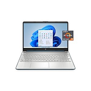 HP Newest 15.6" FHD Screen Laptop, AMD Ryzen 5 5500U, 8GB RAM, 512GB SSD, USB Type-C and USB Type-A, HDMI, Built-in Microphone/Webcam, Windows 11 Home, Spruce Blue, W/GaLiMu