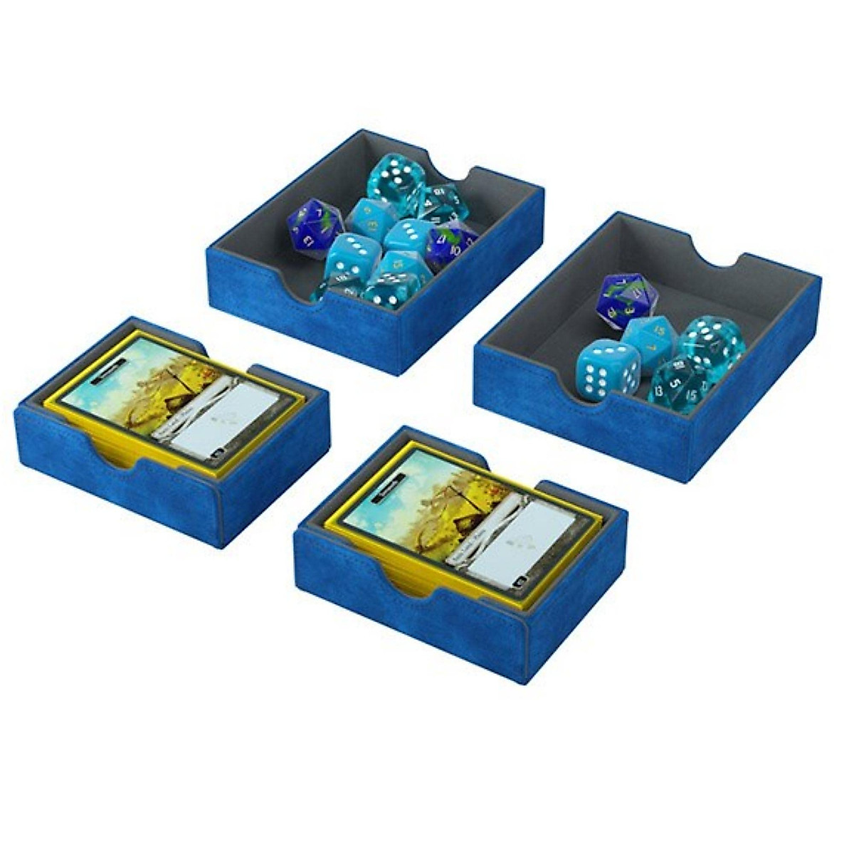 Gamegenic Game's Lair 600+ Convertible Deck Box | Double-Sleeved Card Storage | Premium Card Game Protector | Nexofyber Surface | Holds up to 600 Cards | Blue Color | Made, Various,GGS20087ML