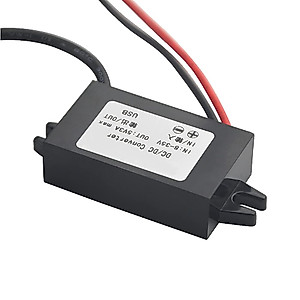 XINGYHENG 2PCS DC-DC Buck Converter Module 3A 12V 24V to 5V DC Power Converter with Micro USB Connector (Right Angle USB Interface)