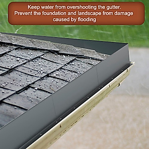 BJADE'S Gutter Valley Splash Guard,12 Pcs Aluminum Roof Valley Splash Shield Gutter Guard.for Straight,Flat Roofs,Corner,10 inch Each