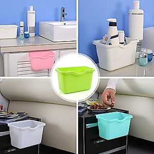 bjlongyi Home Kitchen Garbage Storage Bin Can Hanging Rubbish Container Plastic Kitchen Trash Cans Easy Installation Blue