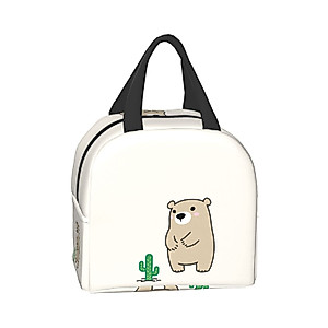 Ucsaxue Bear Polar Cactus Lunch Bag Travel Box Work Bento Cooler Reusable Tote Picnic Boxes Insulated Container Shopping Bags For Adult Women Men