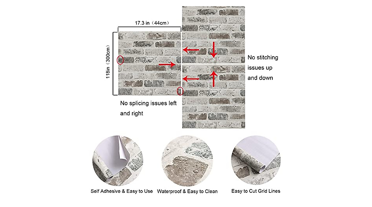 Guvana 3D Brick Wallpaper - Peel & Stick Easy Decor