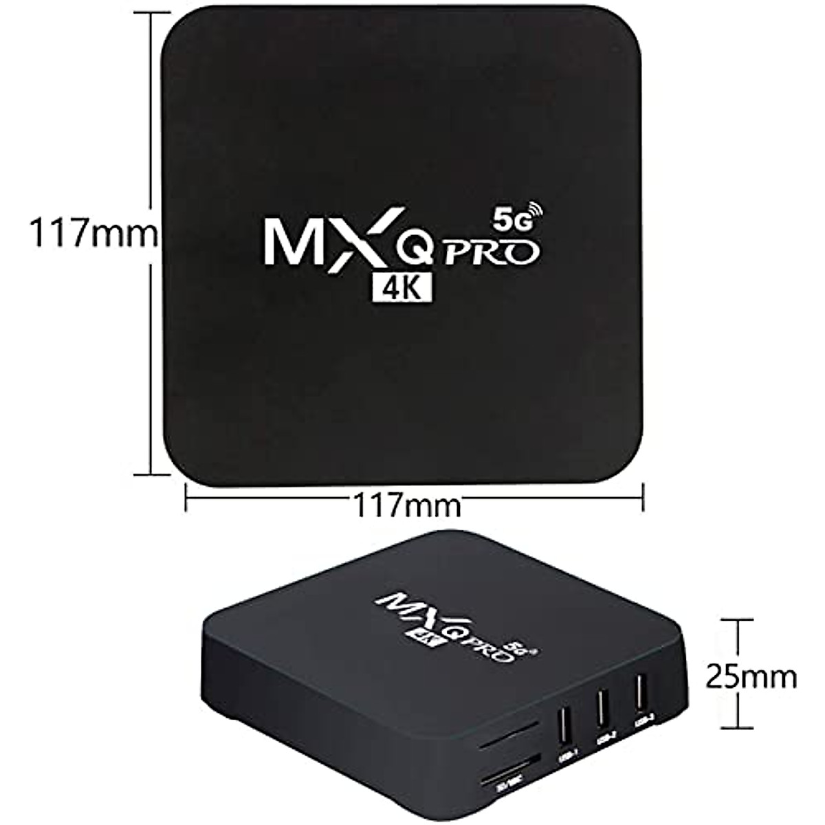 MXQ PRO 5G with Wireless Mini Keyboard Android 11.1 TV Box Ram 2GB ROM 16GB H.265 HD 3D Dual WiFi 2.4G/5.8G Quad Core Android Smart Box Home Set Top Player