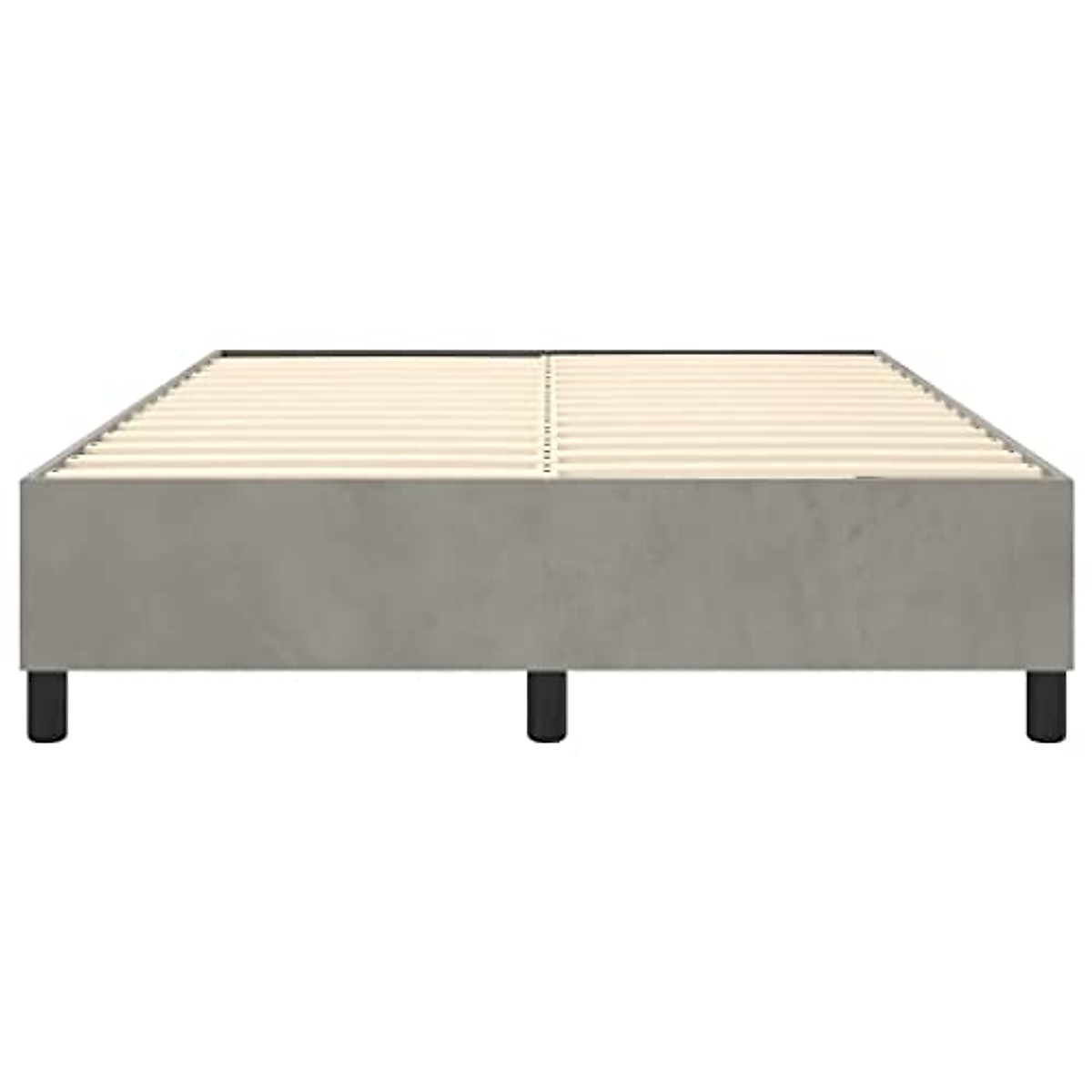 vidaXL Box Spring Bed Frame Home Indoor Bed Accessory Bedroom Upholstered Double Bed Base Furniture Light Gray 59.8"x79.9" Queen Velvet