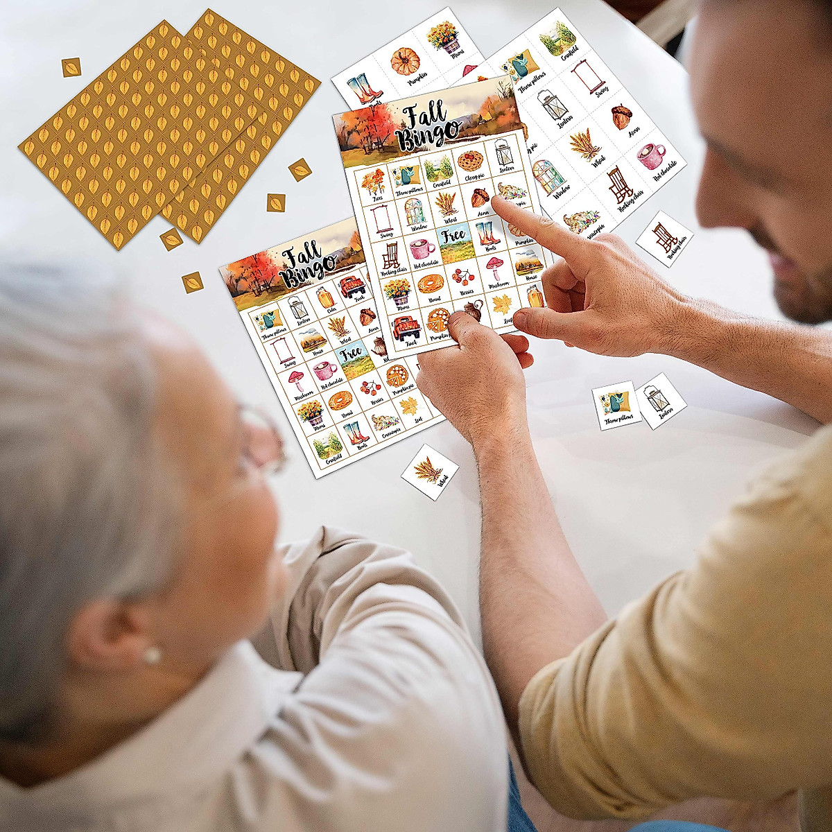 cyazila Fall Bingo Cards, Fall Autumn Bingo Games, Hello Fall Bingo Games, 24 Player Bingo Game Sets for Adults, Birthday, Thanksgiving Day, Fall Party, Outdoor Indoor Games, B007