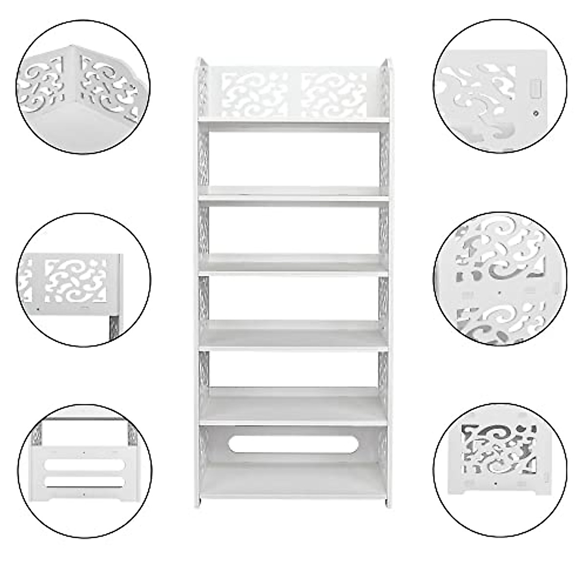 Maximize Closet Space with a Six-Tier Wood-Plastic Shoe Organizer: Stylish Decorative Shoe Stand for Home Organization and Entryway Furniture - Multifunctional Storage and Space-Saving Rack