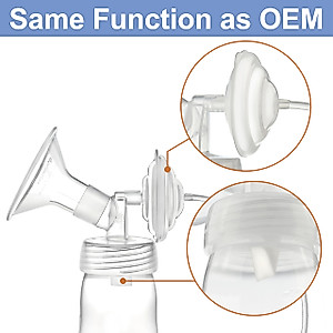 2X 17 mm Maymom Two-Piece Wide Neck Pump Parts Compatible with Spectra S1,Spectra S2 Pumps and 2 Valves; Incl Wide Mouth Flanges; Not Original Spectra Flange; (17mm Flange with Valve)