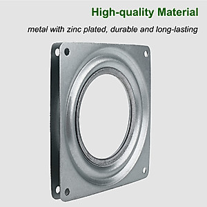 Erfo 16Pack Lazy Susan Turntable Bearings Hardware, 4 Inch Square Swivel Plate, 5/16-Inch Thick Rotating Plate Replacement Parts for DIY Lazy Susan Project Kitchen Storage Rack Serving Trays