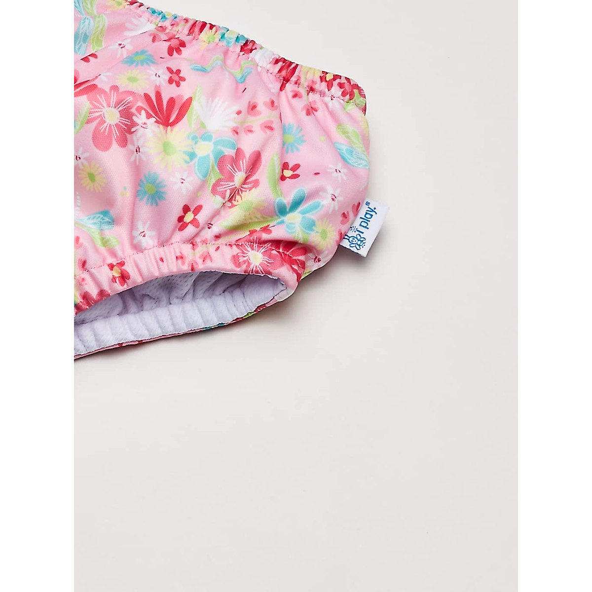i Play. by Green Sprouts Baby Pull-up Swim Diaper, Light Pink Dragonfly Floral, 12mo