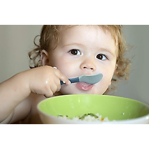 Baby Utensils Spoons Forks with Travel Safe Case for Toddler Babies Children Feeding Training Spoon Easy Grip Bendable Perfect Self Feeding Learning Stand Spoon Fork