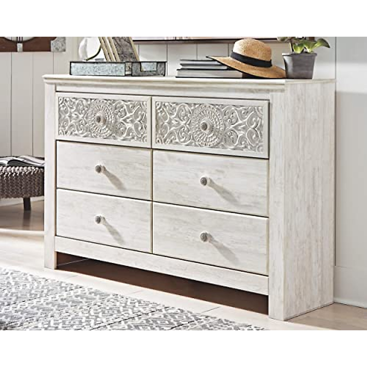 Signature Design by Ashley Paxberry Boho 6 Drawer Dresser, Whitewash
