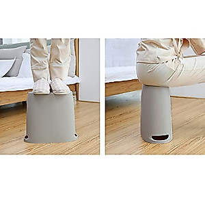 3 Pack Slim Plastic Small Trash Can Wastebasket, 20 Liter / 5.3 Gallon, Small Garbage Can, Garbage Container Bin with Handles for Bathroom, Kitchen, Home Office, Dorm, Kids Room, Gray