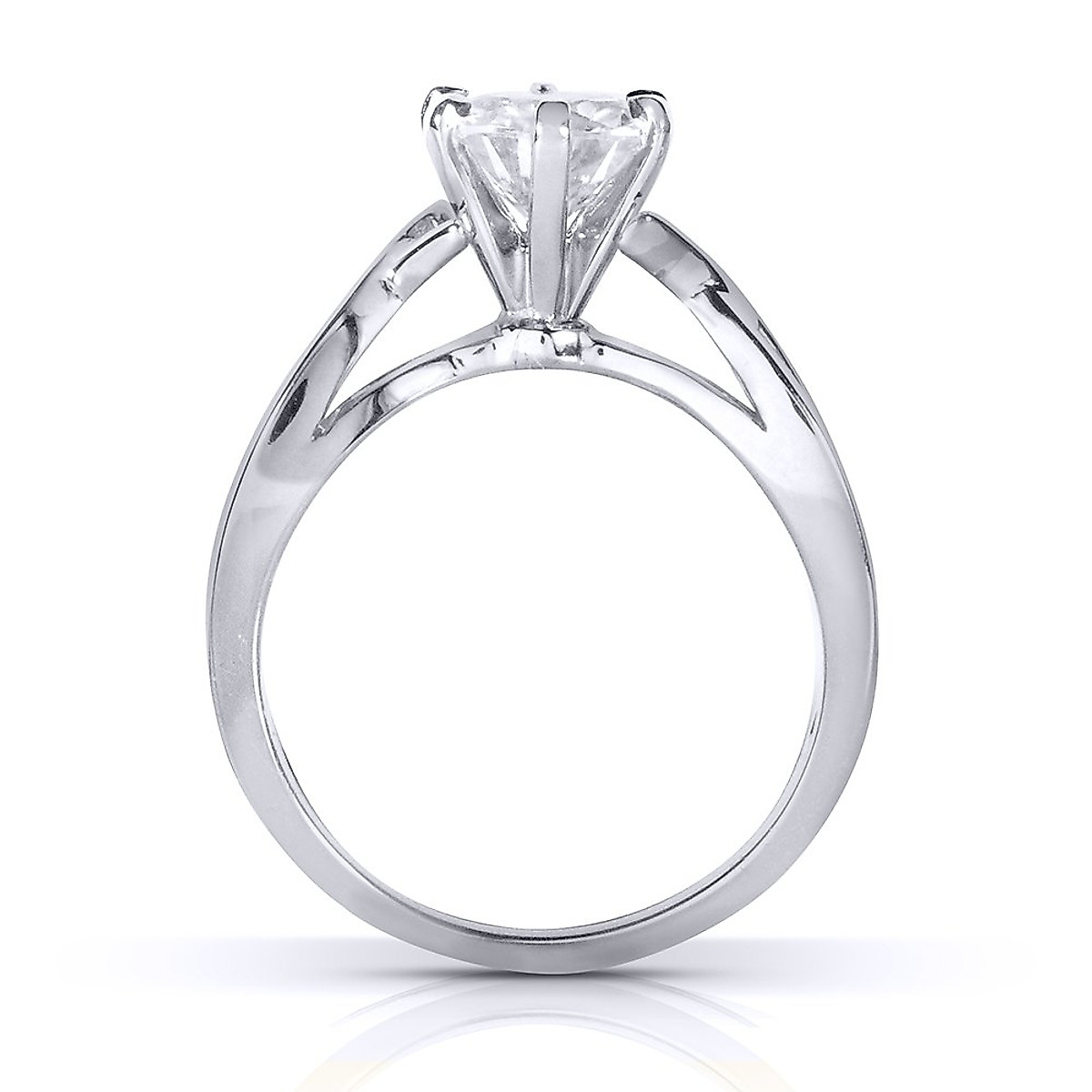 Kobelli Round Moissanite Solitaire Engagement Ring 1 CTW 14k White Gold, Size 5