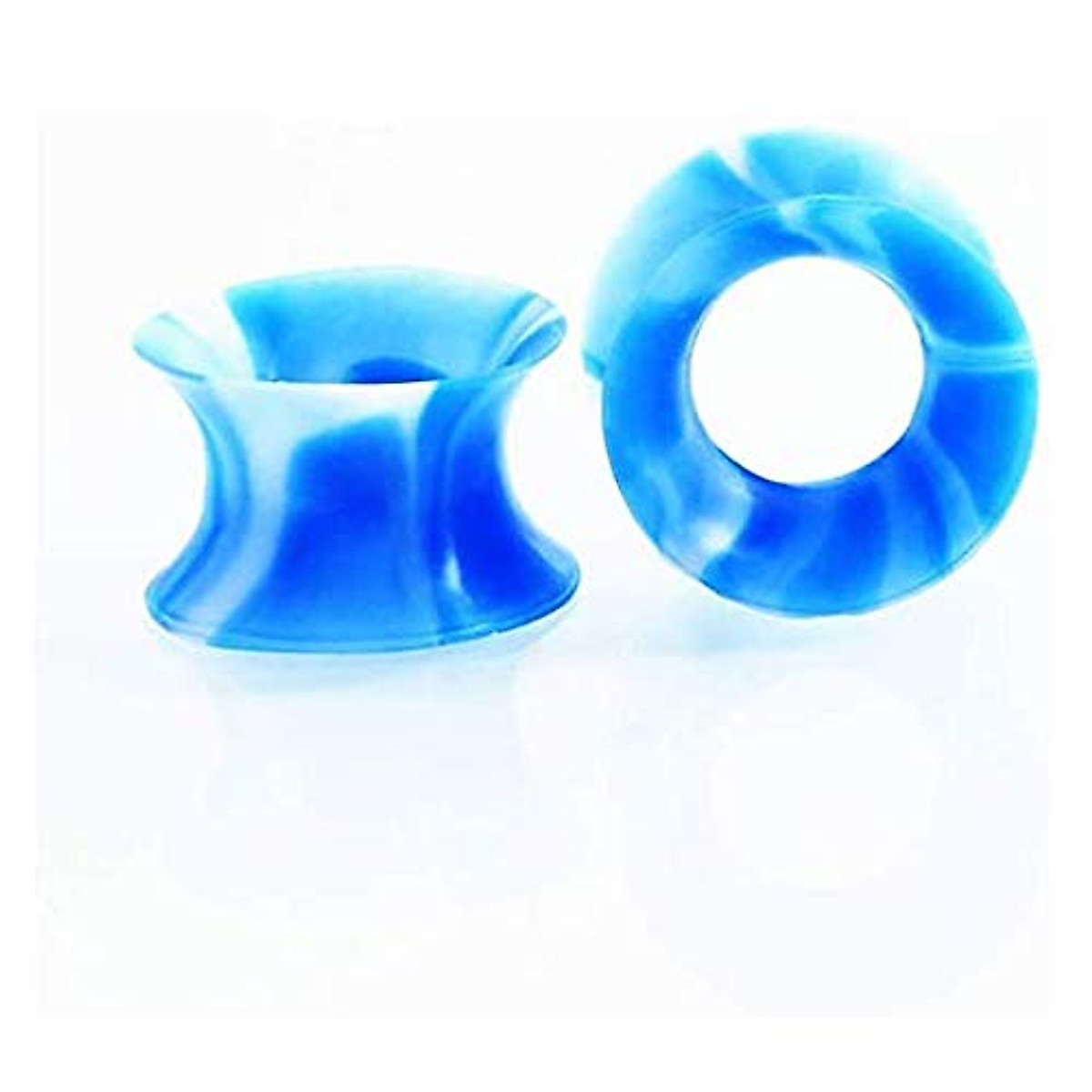 HISHION 22pcs Soft Silicone Tunnels Plugs Ear Gauges 2G-16mm Double Flared Mix Colors Expander Set for Women Men Body Piercing Jewelry(0G(8mm))