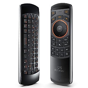 Rii Mini K25 Multifunction Portable 3 in 1 2.4GHz Wireless Fly Mouse Keyboard and Remote Control with Rechargeable Li-ion Battery for PC, Laptops, Linux, Android Tv Boxs, Windows, Windows, IPTV