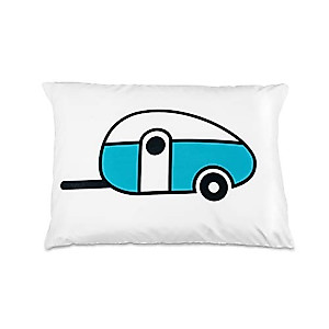 Camco Life is Better at the Campsite Queen-Size Beds | Set Includes (1) Fitted, (1) Flat Sheet and (2) Pillow Cases | Multi-RV Print (53299)