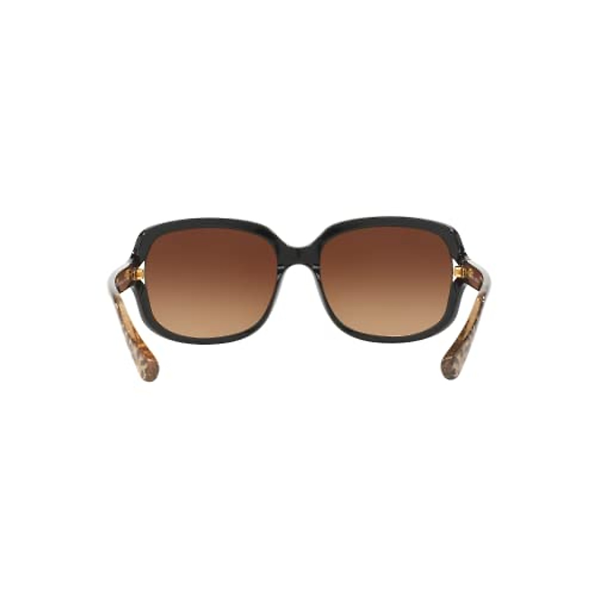 COACH Woman Sunglasses Black Frame, Brown Gradient Lenses, 57MM