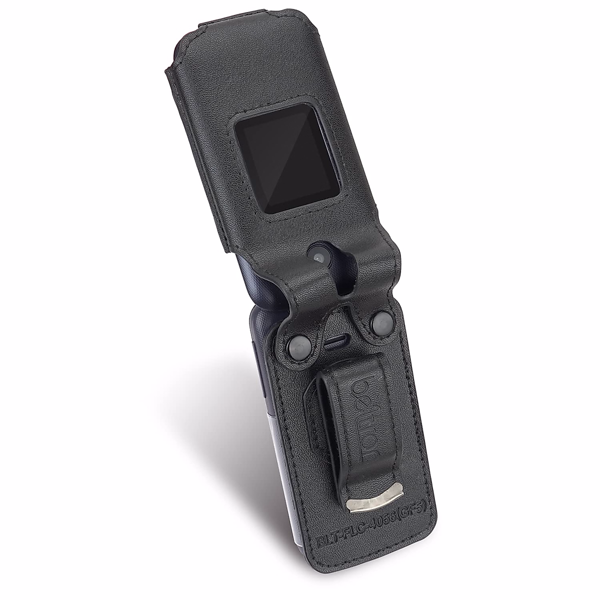 BELTRON Leather Fitted Case for Alcatel Go Flip 4 / TCL Flip Go/TCL Flip Pro Phone - Secure Form Fit Cover with Built-in Screen Protection & Rotating Metal Belt Clip (4056/4058)