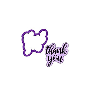 Thank You Word Cookie Cutter With Stencil