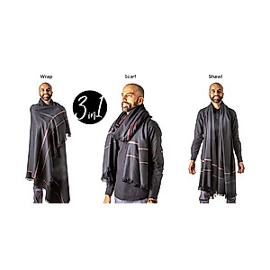 Om Shanti Crafts Meditation or Prayer Shawl or Plain Blanket, Wool Shawl/Wrap, Oversize Scarf. Unisex