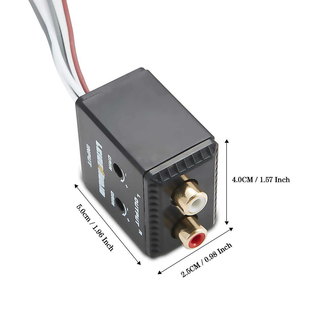 LEIGESAUDIO Car Stereo Hight to Low Converter,2 Channel Line Output Convertor with Remote Turn On RCA Car Line Converter Output Adapter - Black