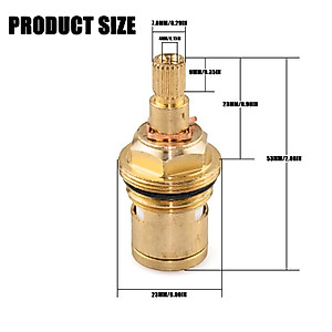 2-Pack Brass Ceramic Stem Disc Cartridge G1/2" Replacement Brass Faucet Valve, Faucet Repair Replacement Parts for Bathroom Kitchen Tap Sink Faucet