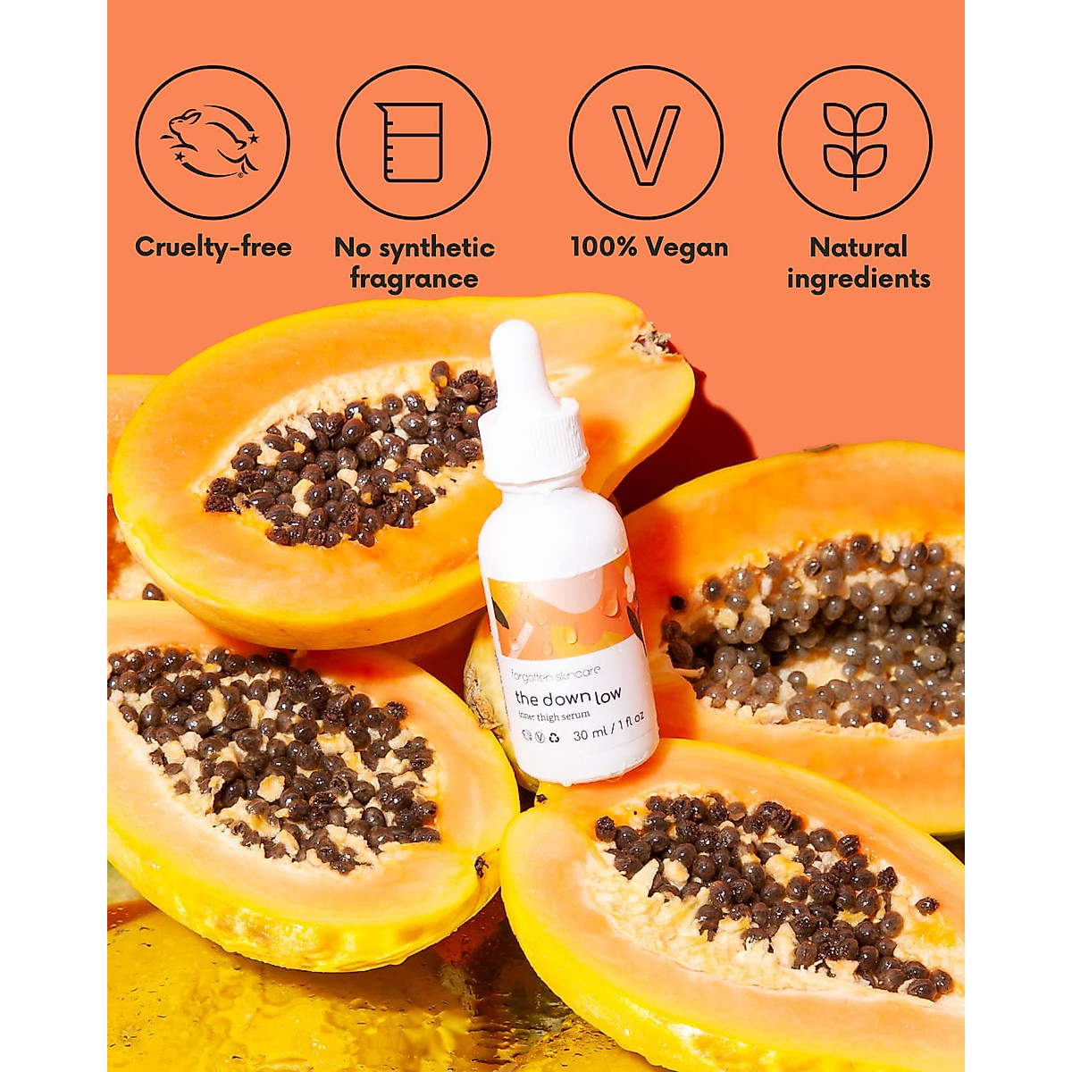 Forgotten Skincare The Down Low Inner Thigh Serum for Razor Burn, Ingrown Hairs & Dark Spots On Bikini Area